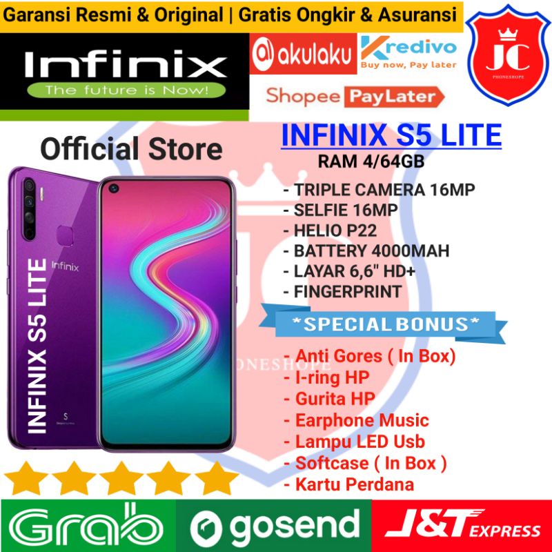 Jual INFINIX S5 LITE RAM 4GB 64GB BLACK BLUE | Shopee Indonesia