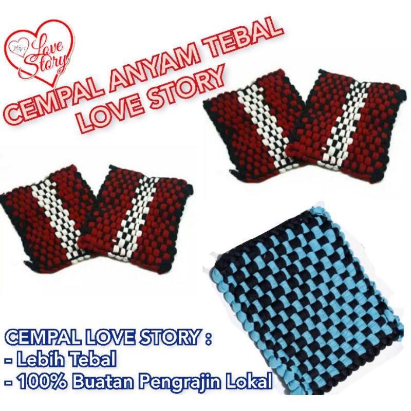 Jual LOVE STORY CEMPAL ANYAM TEBAL ANTI PANAS 15 X 15 CM TATAKAN PANCI ...