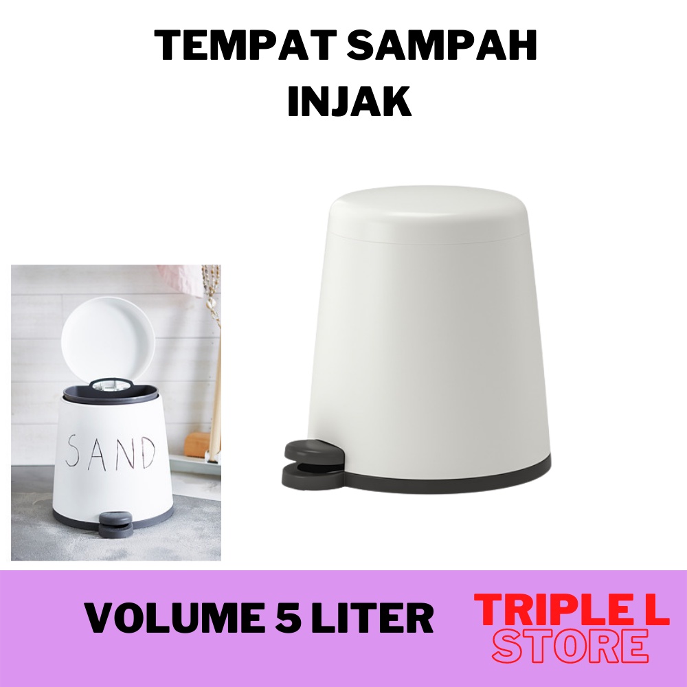 Jual Tempat Sampah Injak Pedal Bin Putih 5 Liter SNP | Shopee Indonesia