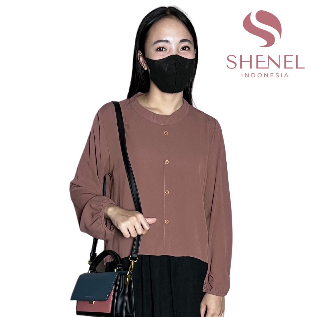 Jual Shenel | Hani Shirt Sifon Blouse Wanita Lengan Panjang Baju Cewek ...