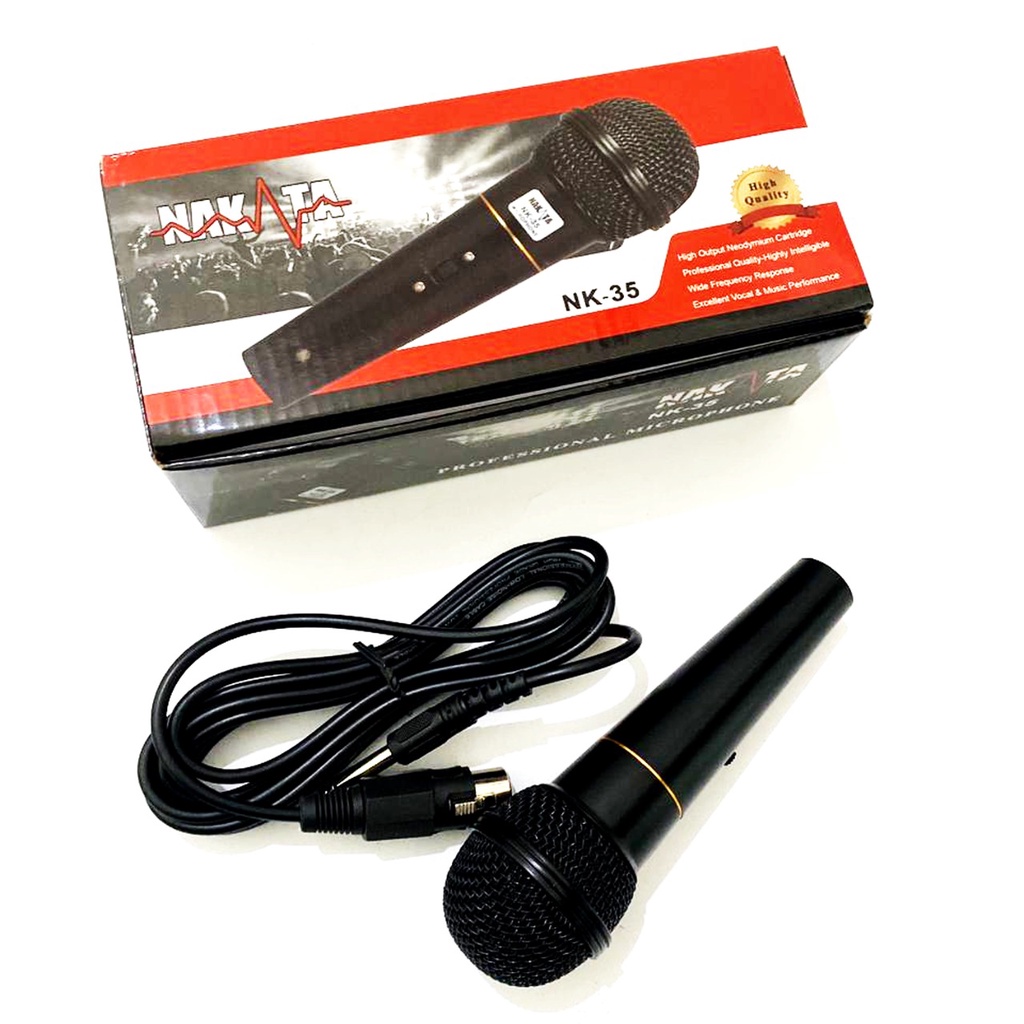 Jual Microphone Kabel NAKATA NK35 Mikropon Profesional Karaoke | Shopee ...