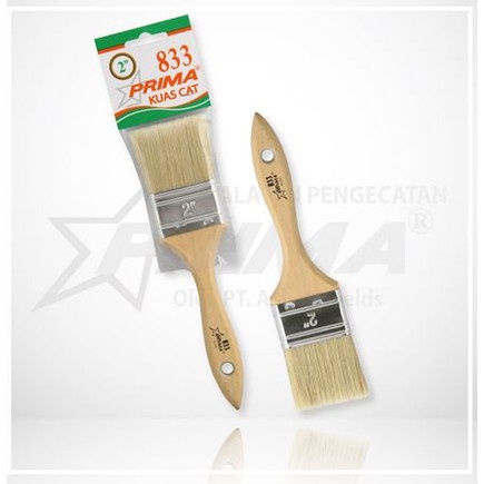 Jual Prima Kuas Cat Tembok Dan Minyak Gagang Kayu 833 Bulu Putih Tebal ...
