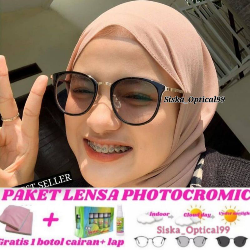 Jual Kacamata Minus Photocromic 9228 | Kacamata Anti Radiasi FREE LENSA ...