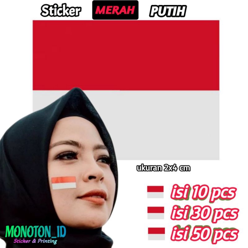 Jual Sticker Merah Putih Laminasi Anti Air | Shopee Indonesia
