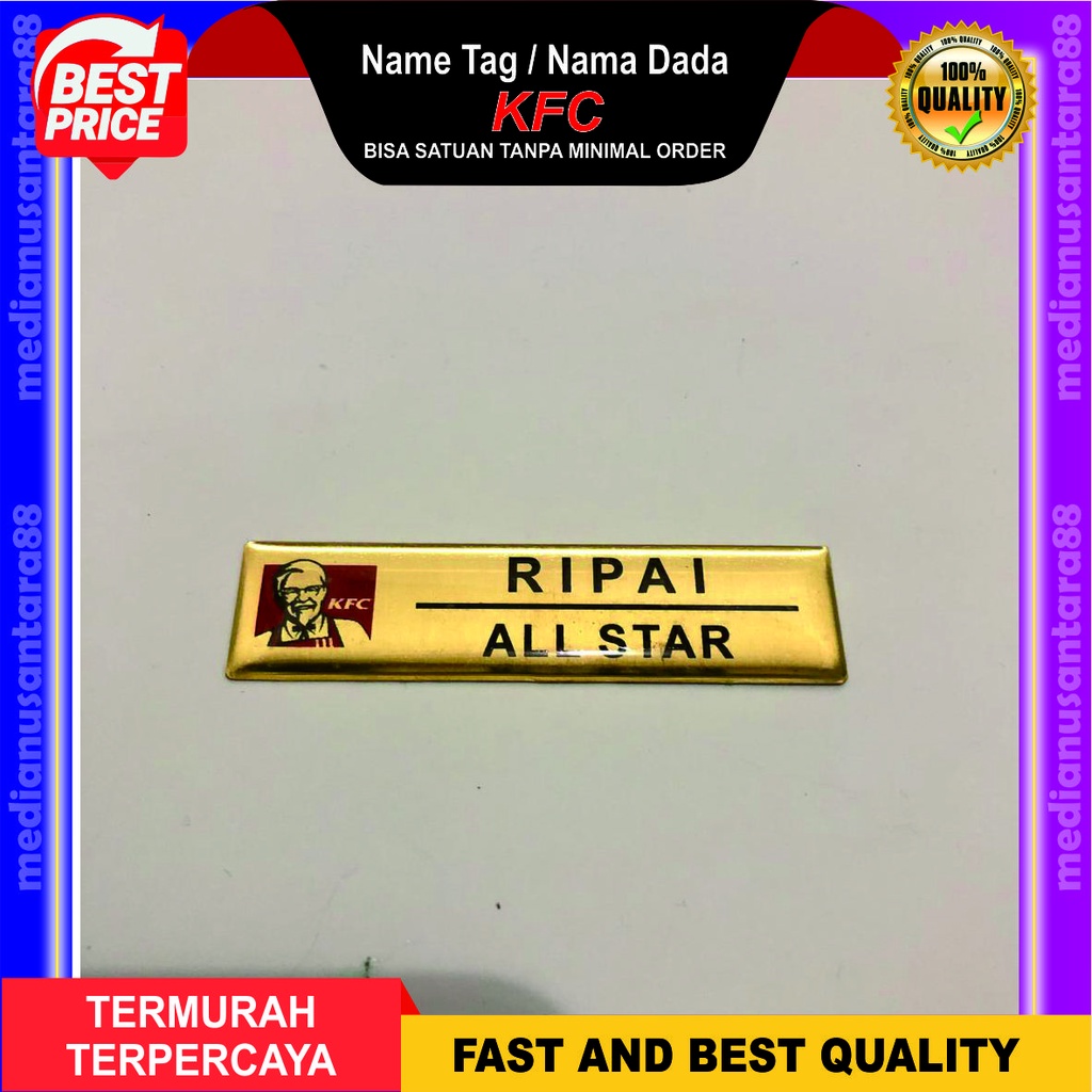 Jual Name Tag KFC Papan Nama Dada Satuan | Shopee Indonesia