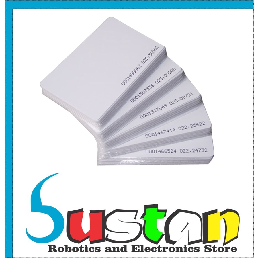 Jual 125Khz White EM4100 RFID Tags ID Cards for Door Control Entry ...