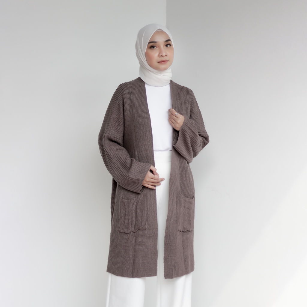 Jual Ahlami- Hana Cardy Long Outer Long Cardy Rajut Premium Cardigan Rajut Outer Rajut | Shopee ...