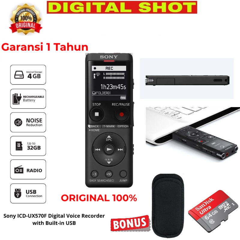 Jual Sony ICD-UX570F Digital Voice Recorder ICD-UX570 UX 570F UX570 Original | Shopee Indonesia
