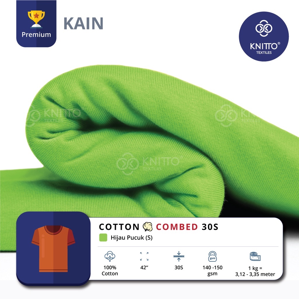 Jual BAHAN KAOS COTTON COMBED 30S HIJAU PUCUK ( KAIN KAOS ) - KNITTO ... Jual BAHAN KAOS COTTON COMBED 30S HIJAU PUCUK ( KAIN KAOS ) - KNITTO ...