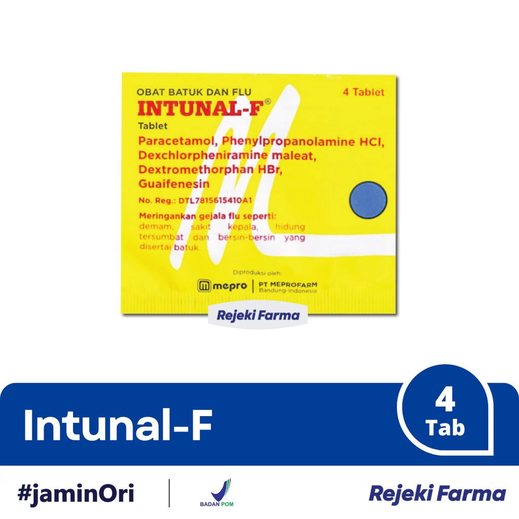 Jual Intunal-F 1 Per Strip 4 Tablet - IntunalF Intunal F Pereda Gejala ...