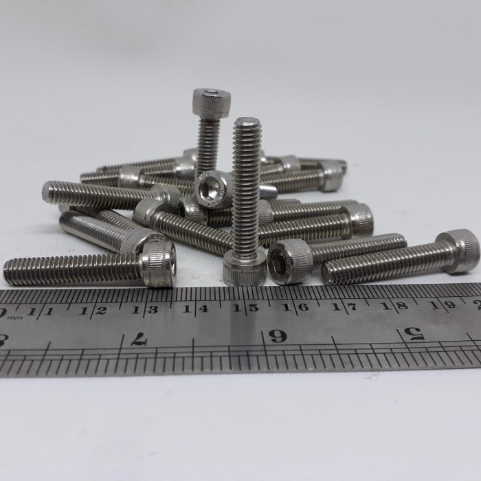 Jual BAUT L M6X30 (3 CM) STAINLESS STEEL FULL DRAT / BAUT L STAINLESS M6 X 30 SS ANTI KARAT SUS ...