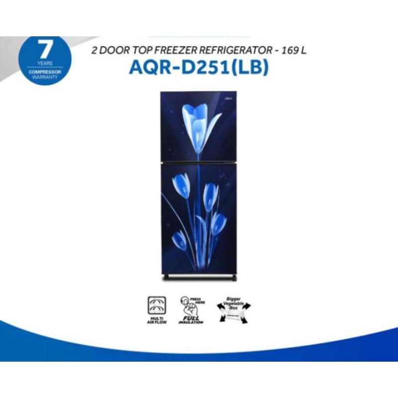 Jual KULKAS 2 PINTU AQUA AQR D251 MOTIF BUNGA | Shopee Indonesia