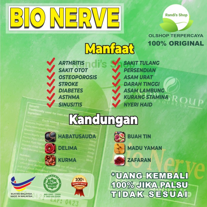 Jual BIO NERVE BIONEVE NDR GROUP MALAYSIA ORIGINAL 100% PRODUK TERBAIK ...