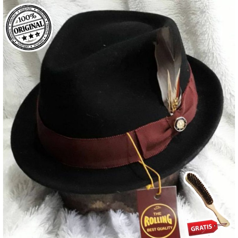 Jual Topi Laken Original Fedora Pria Wol Murni 100% | Shopee Indonesia