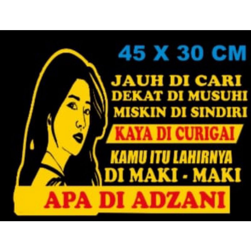 Jual STICKER CUTTING GAMBAR DENGAN KATA-KATA LUCU UNTUK KACA ATAU PINTU TRUCK PICKUP MOBIL DLL ...