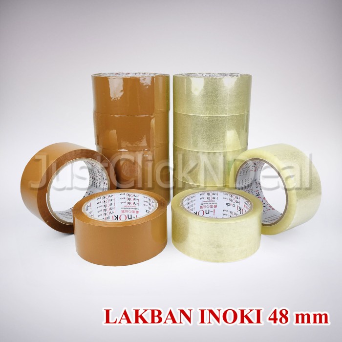 Jual Inoki Lakban Coklat Bening 48 mm 2 Inch 90 Yard Solasi Solatip Isolasi | Shopee Indonesia