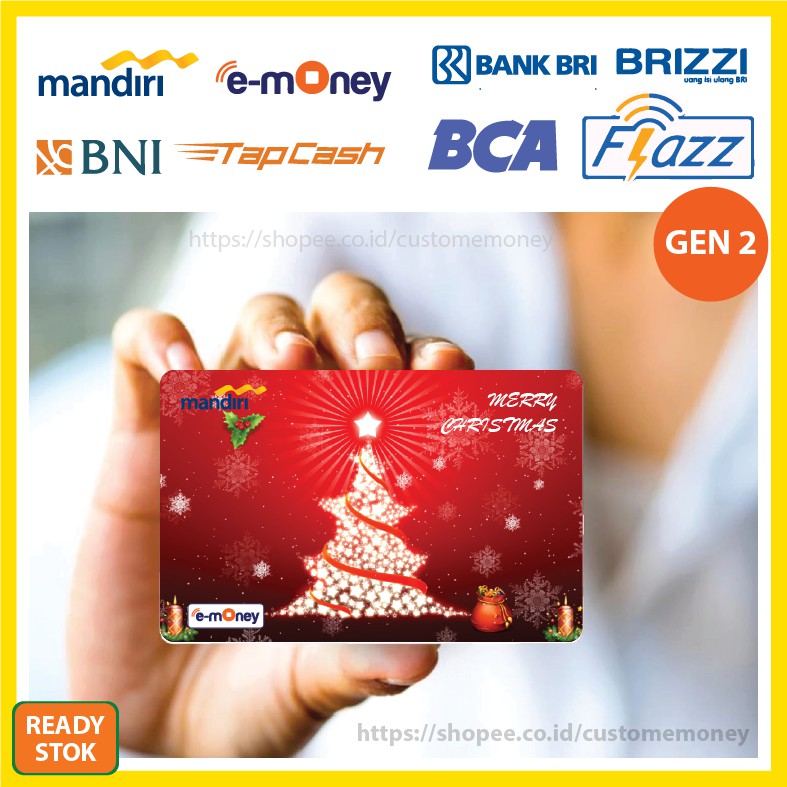 Jual Emoney Design Natal Merry Christmas 34 Etoll EMoney Mandiri Flazz ...