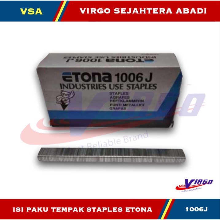 Jual ISI PAKU TEMBAK STAPLES ETONA 1006J PAKU "U" ISI 5000PCS ETONA ...