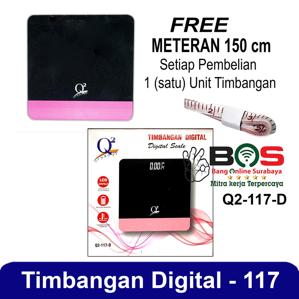 Jual Timbangan Badan Digital Q2-117D Q2 117D Pendeteksi Berat Badan Q2117D | Shopee Indonesia