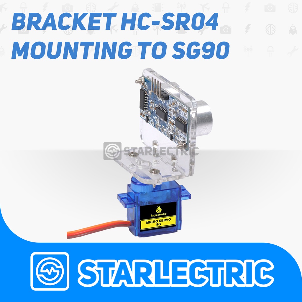 Jual Bracket HC-SR04 Mounting Ultrasonic SR04 Holder to SG90 Robot ...