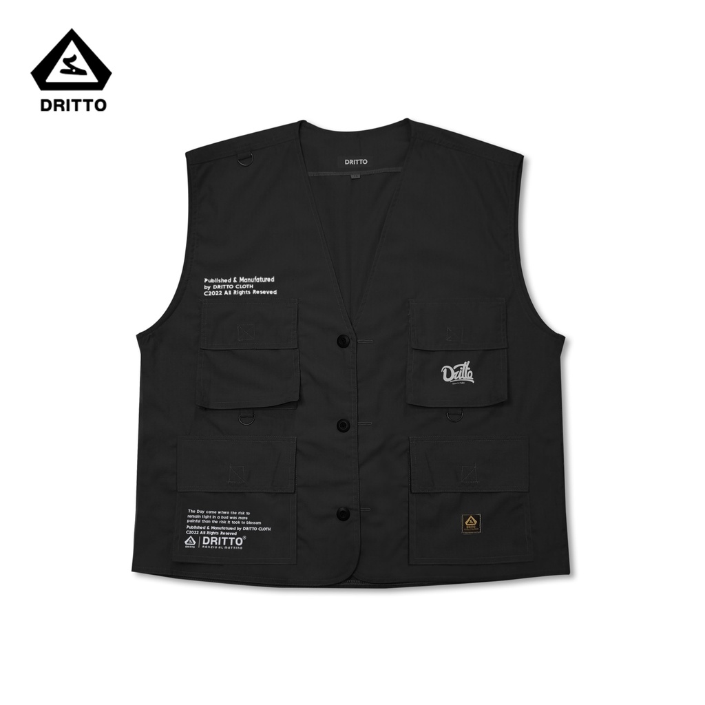 Jual Nazio Rompi/Vest Unisex - Dritto Vest - Hitam | Shopee Indonesia