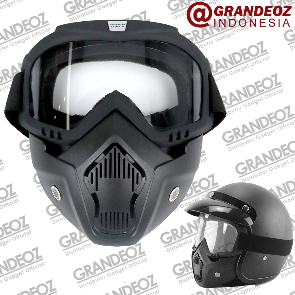 Jual BOLLFO GOGGLES Kacamata Goggle + Masker Motor Helm Bogo SKI Mask ...