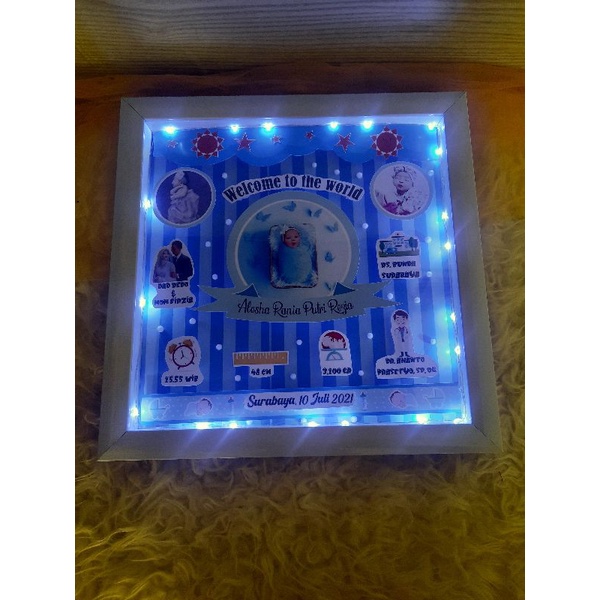 Jual Biodata bayi 3d Popup Frame / Biodata bayi lampu / hadiah bayi ...