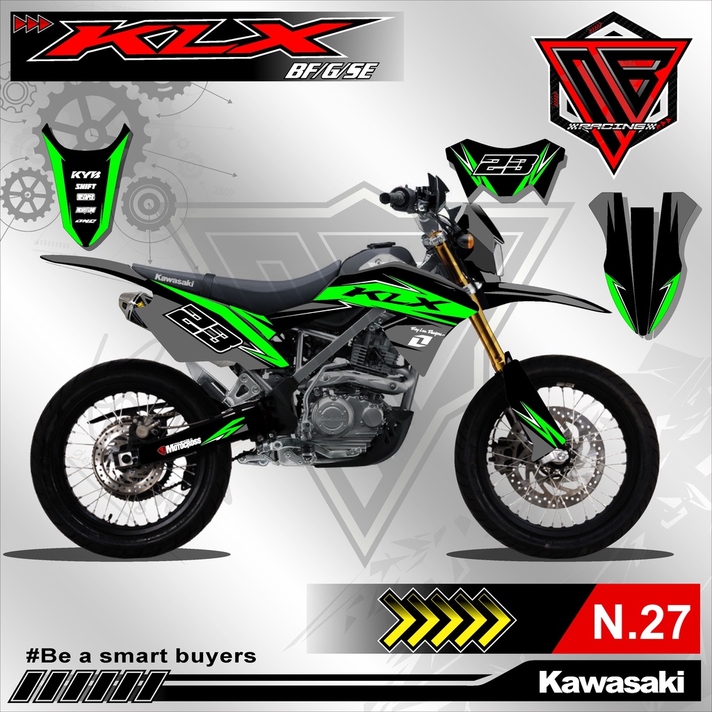 Jual Decal Sticker Motor Cross KLX 150 BF Fullbody-Dekal Stiker KLX BF ...