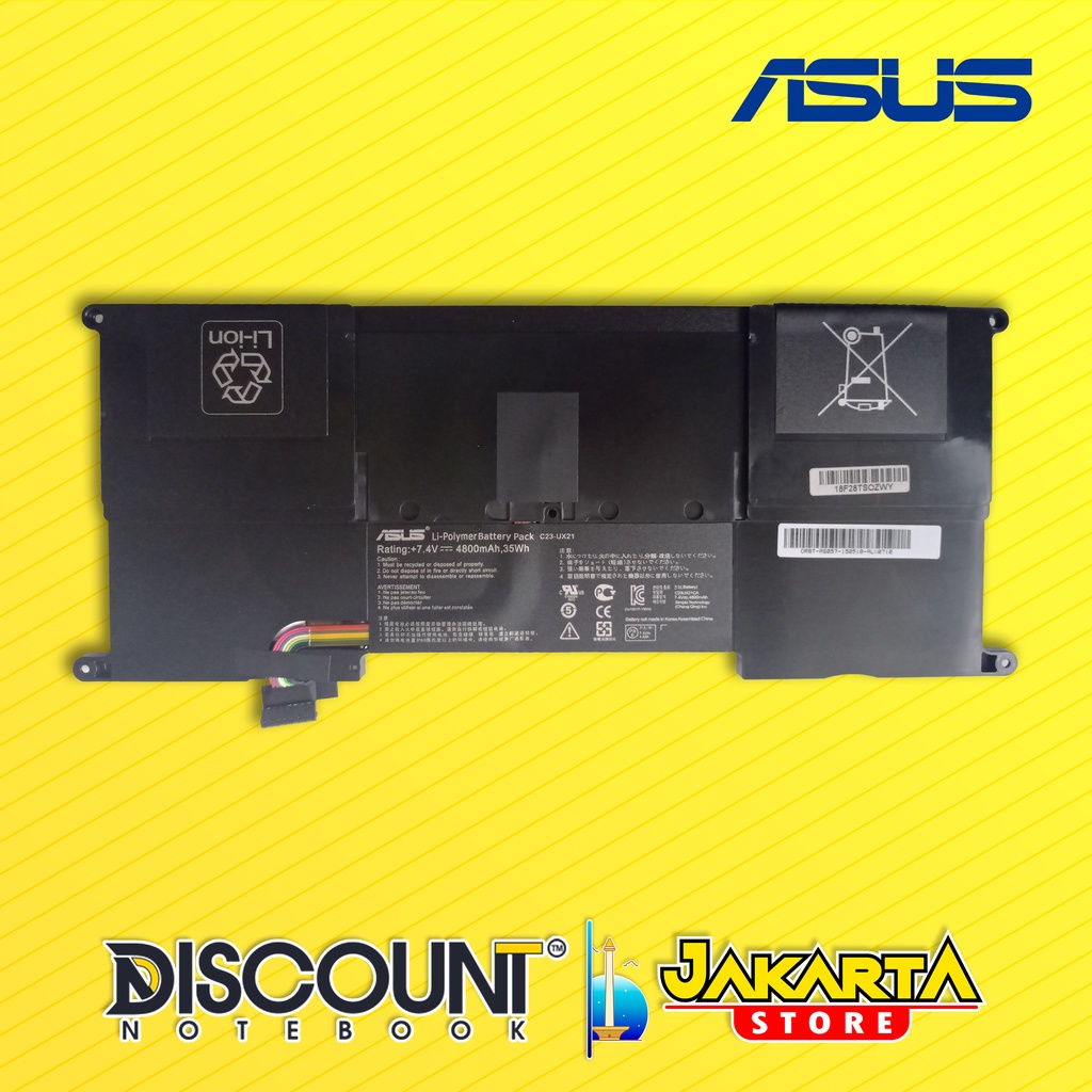 Jual BATERAI ORIGINAL BATRE BATRAI LAPTOP BATTERY LAPTOP ASUS Zenbook UX21, UX21E, C23-UX21 (4 ...