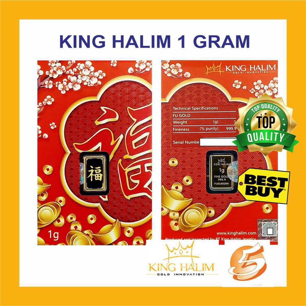 Jual Emas Logam Mulia King Halim 1 gram Certieye edisi FU Tuker Baki ...