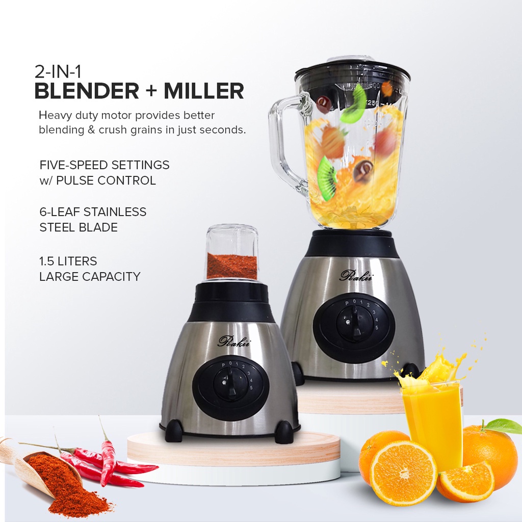 Jual BLENDER 2 IN 1 Stainless Steel dengan Gelas Kaca Premium - Blender Juicer dan Blender Bumbu ...