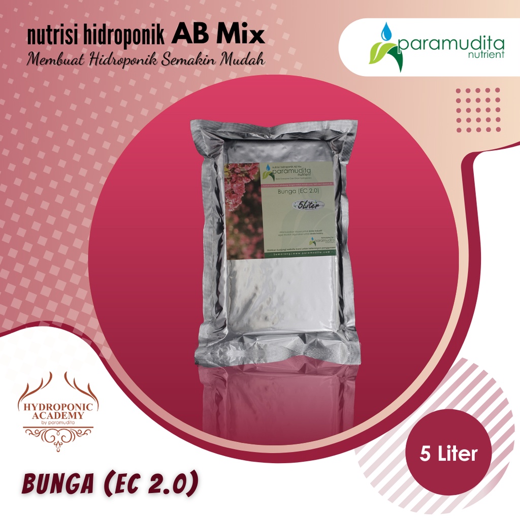 Jual Pupuk Hidroponik Bunga 5 Liter | PARAMUDITA NUTRIENT | Shopee ...