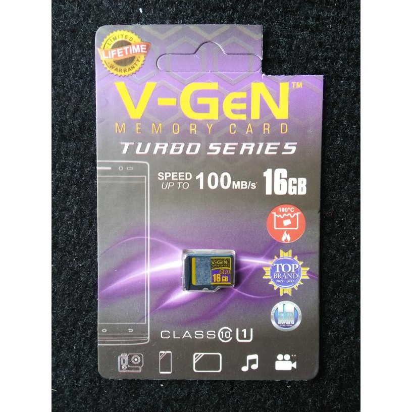Jual MEMORY CARD MICRO SD V-GEN VGEN 16GB TURBO SERIES 100MBPS NEW ...
