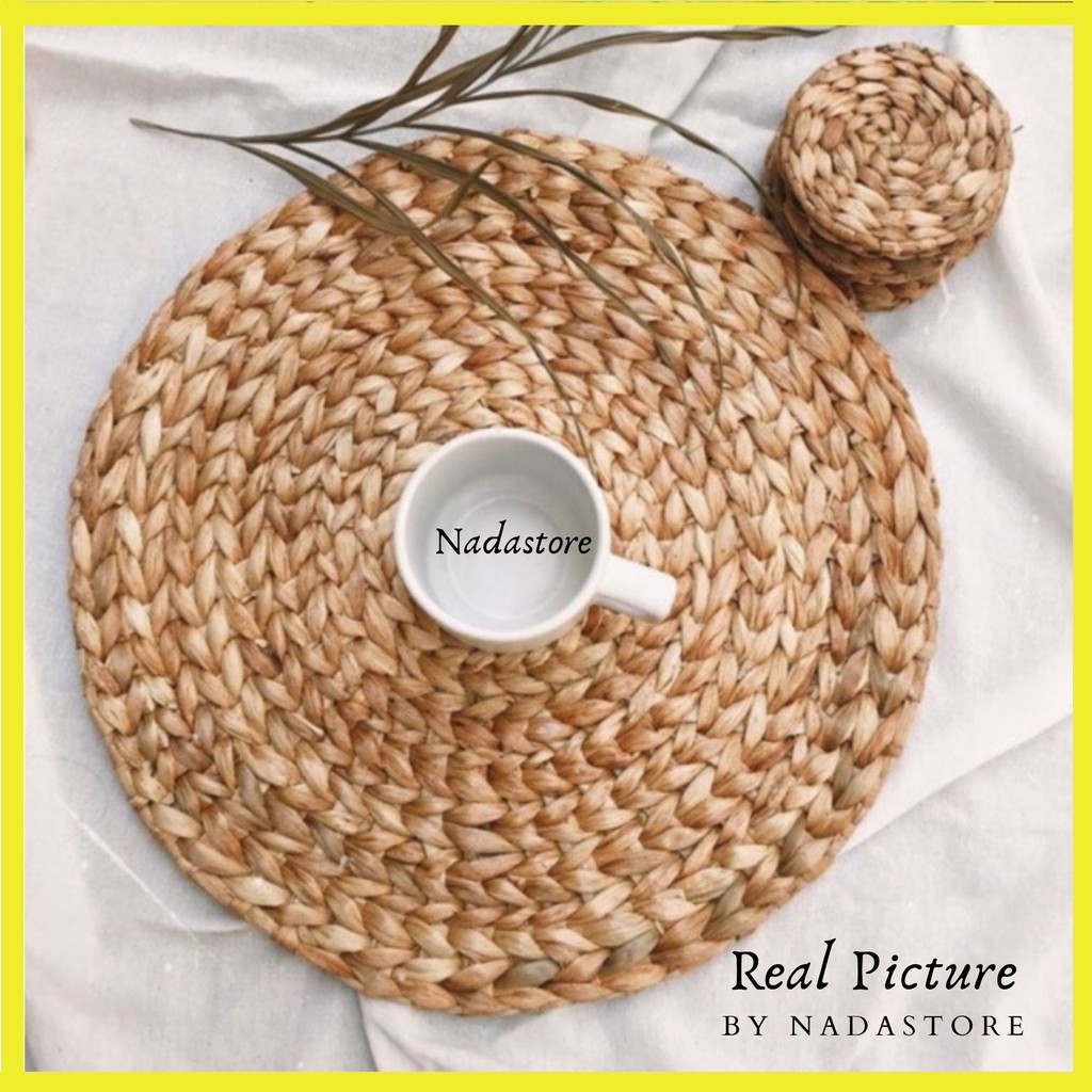 Jual Placemat / Alas Meja Anyaman Enceng gondok Diameter 38 cm | Shopee ...