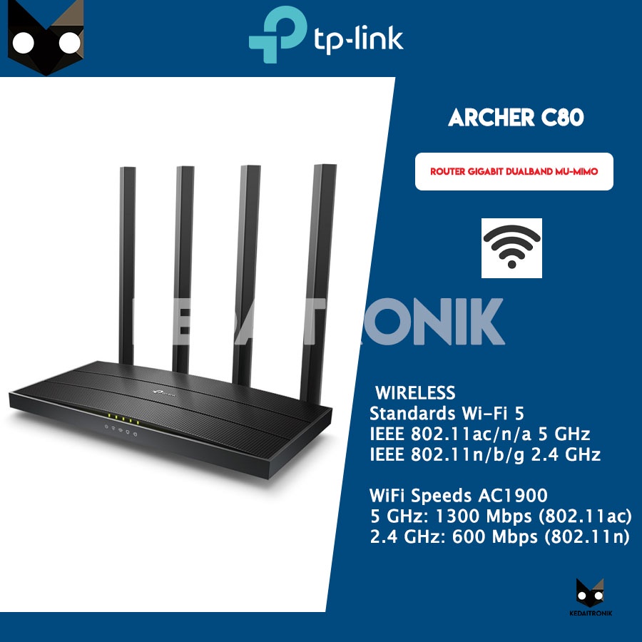 Jual Router TP-LINK ARCHER C80 AC1900 Gigabit DualBand MU-MIMO - TPLink C80 | Shopee Indonesia