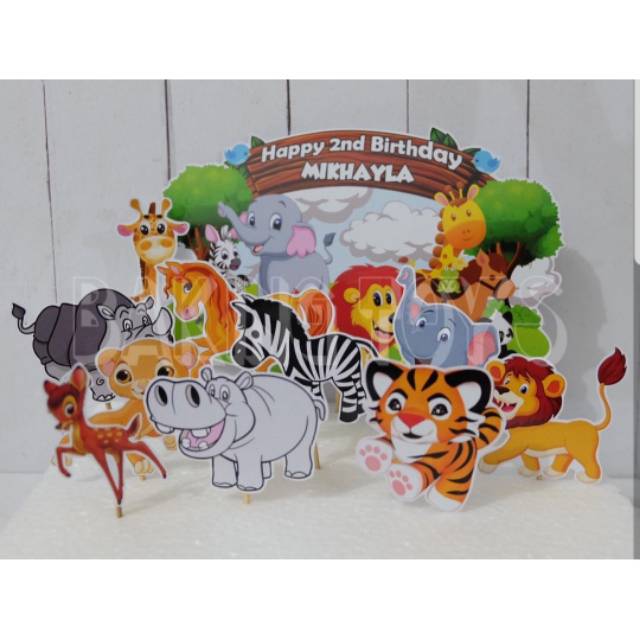 Jual Animal Zoo Tipe 10 Topper Cake Birthday / Hiasan Kue Ulang Tahun ...