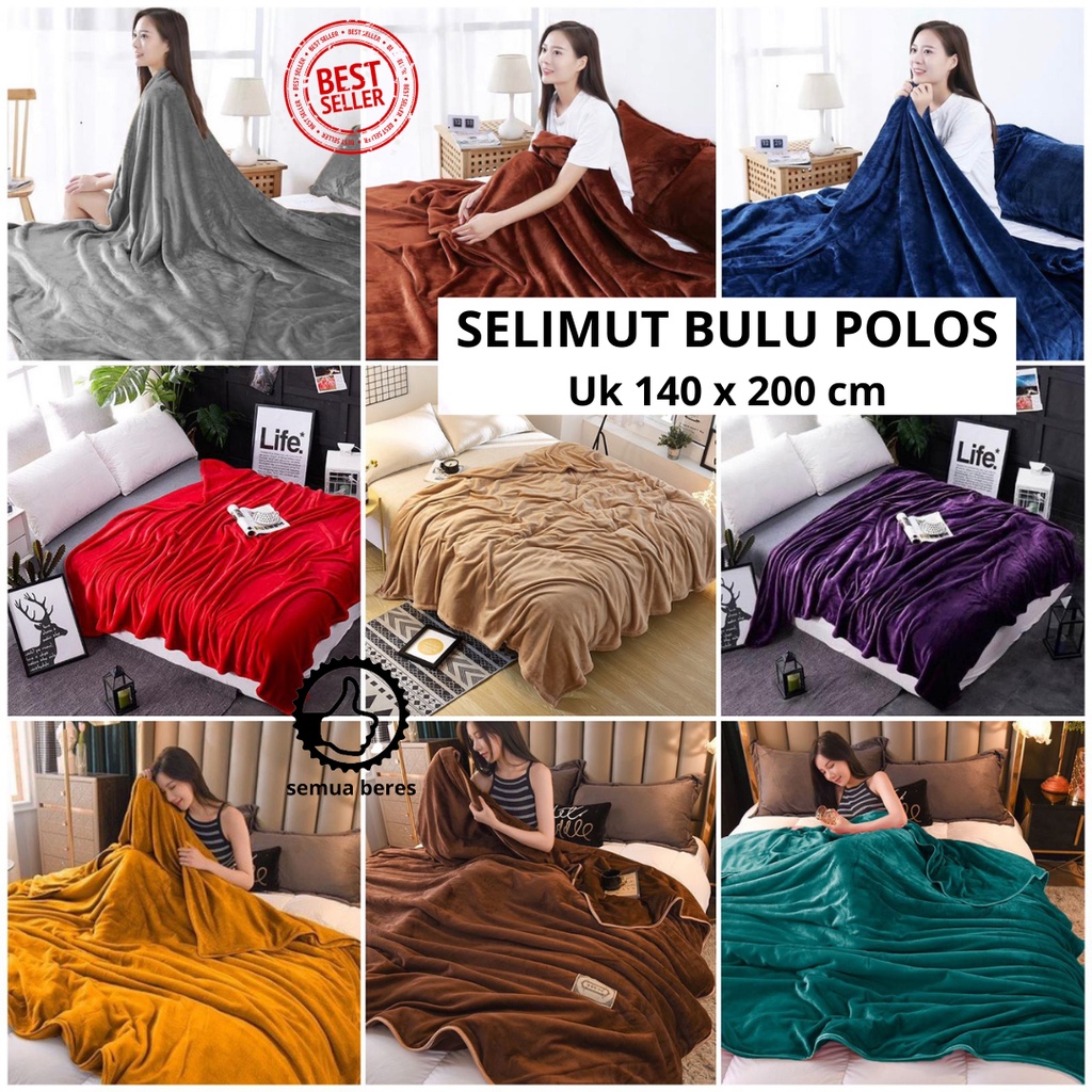 Jual Selimut Bulu Halus Polos 140x200 Super Tebal Lembut Motif Dewasa ...