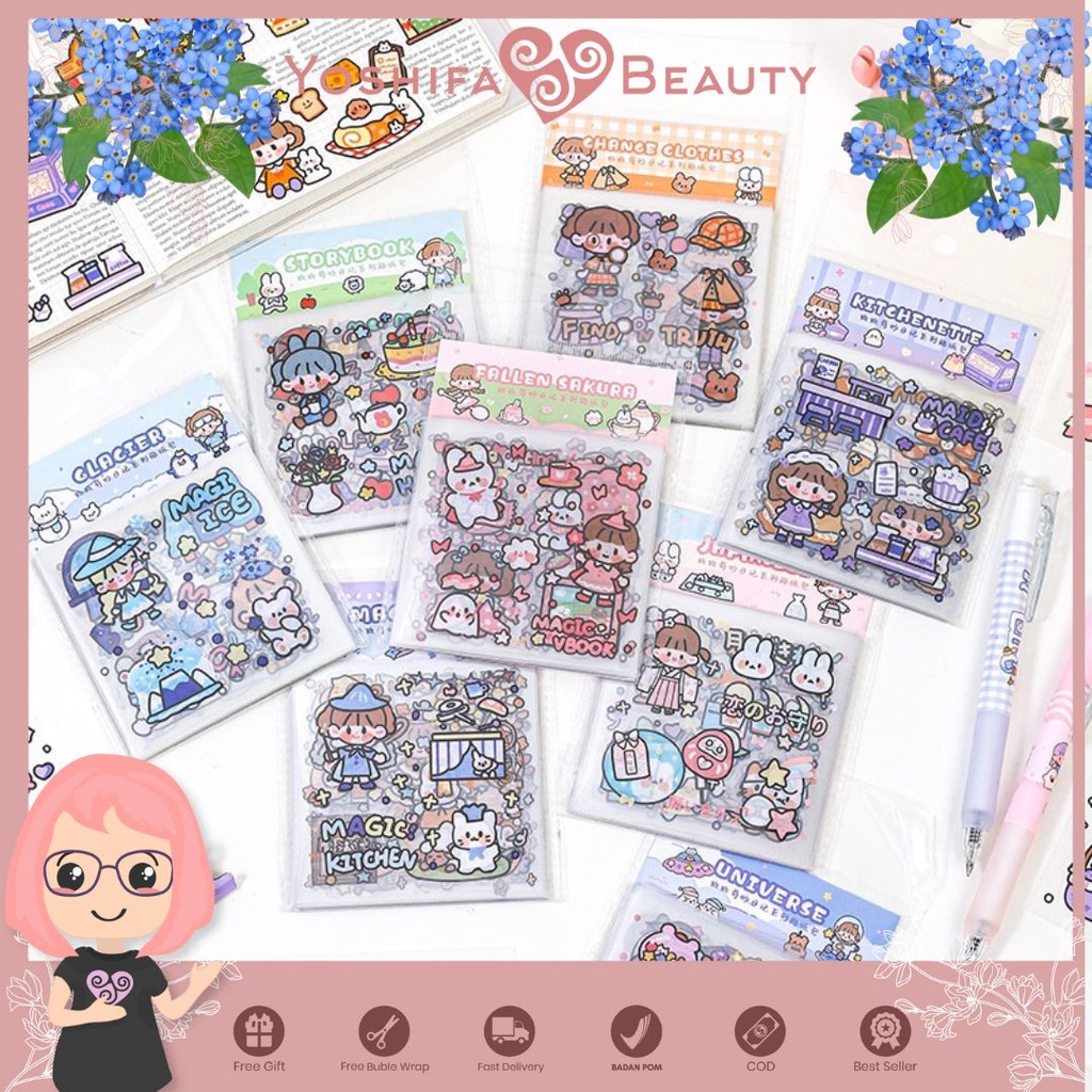 Jual Stiker Aesthetic 25 Lembar | Sticker PVC PET 25 Universe, Magician ...