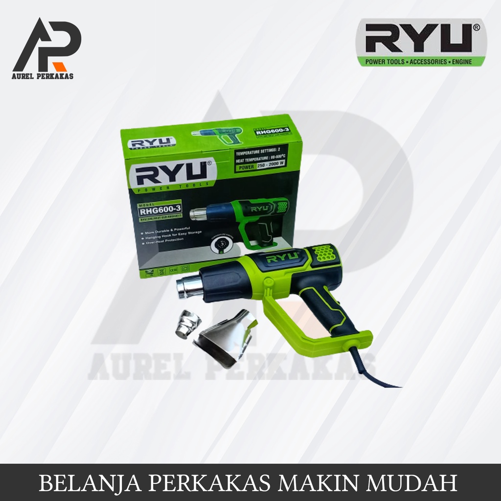 Jual HEAT GUN HOT GUN RYU RHG 600-3 MESIN PEMANASS | Shopee Indonesia