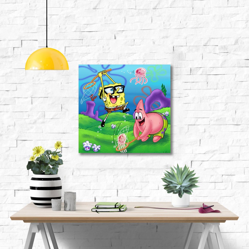 Jual Poster kayu hiasan dinding - Spongebob & Patrick | Shopee Indonesia