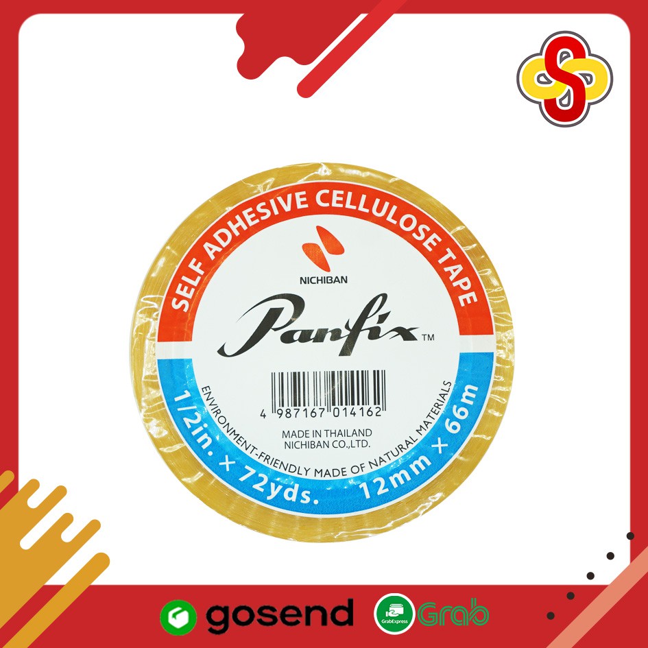 Jual Isolasi / Selotip Panfix 1/2 inch / 12 mm x 72 yard Cellulose Tape ...