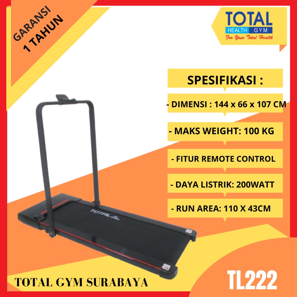 Jual Treadmill Elektrik TL 222 alat olahraga fitness Walking pad daya ...