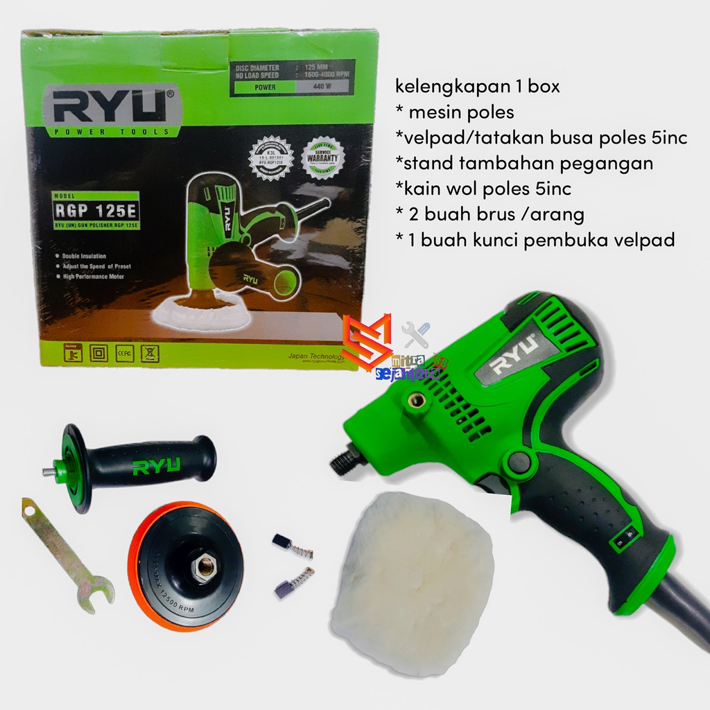 Jual PROMO !! MESIN POLES TEKIRO RYU 5 INCH POLISHER GERINDA MOTOR MOBIL ORIGINAL | Shopee Indonesia