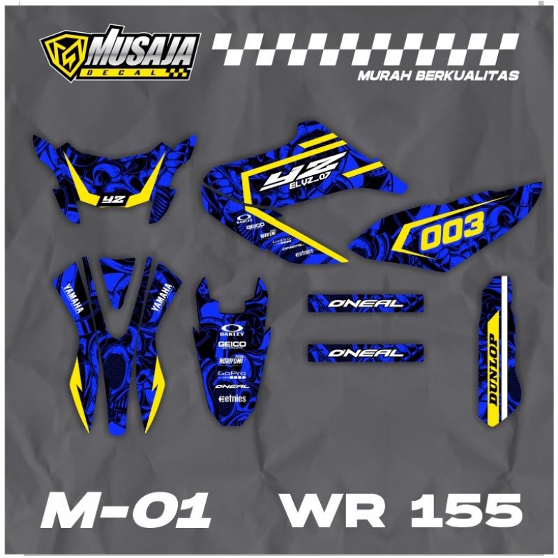 Jual Decal Stiker wr155 full body - Dekal WR 155 fullbody biru kuning ...
