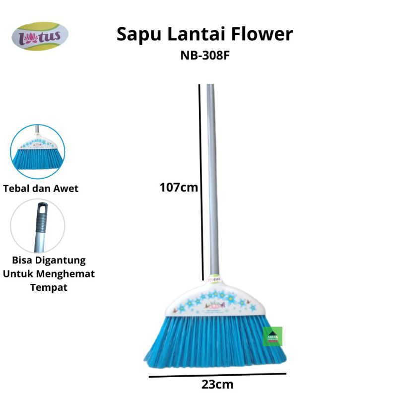 Jual sapu lantai motip bunga lotus /sapu lantai flower lotus murah ...