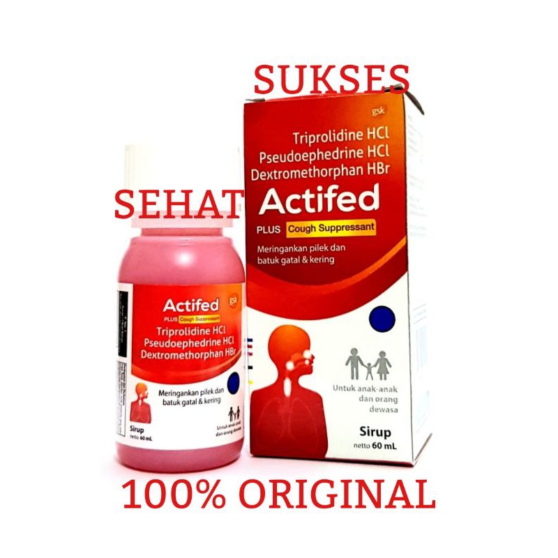 Jual ACTIFED PLUS COUGH SUPPRESSANT - OBAT BATUK & PILEK (MERAH ...
