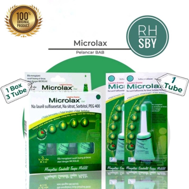 Jual MICROLAX GEL ISI 3 TUBE @ 5 Ml CEPAT Mengatasi Sembelit Sulit Bab ...