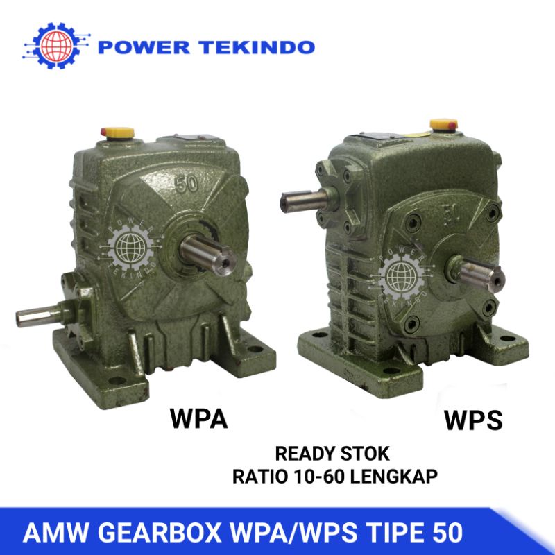 Jual AMW Gearbox WPA 50 / WPS 50 Ratio 10-60 Lengkap Worm Gear Girbox Tipe 50 Speed Reducer ...