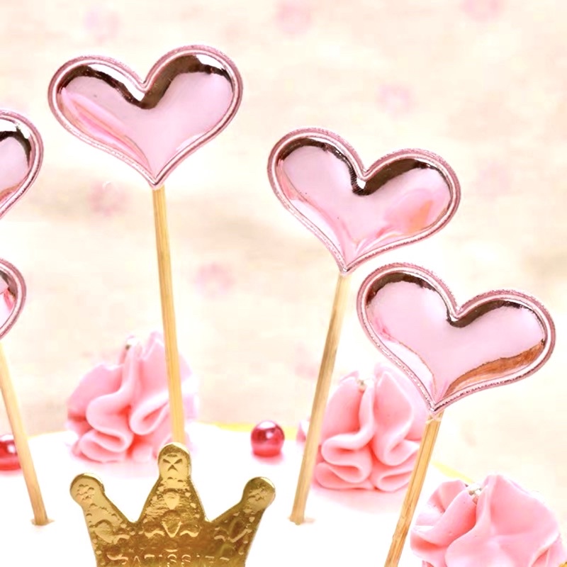 Jual Topper Kue 5 pcs Bintang Mahkota Mickey Love Hati Warna Warni ...