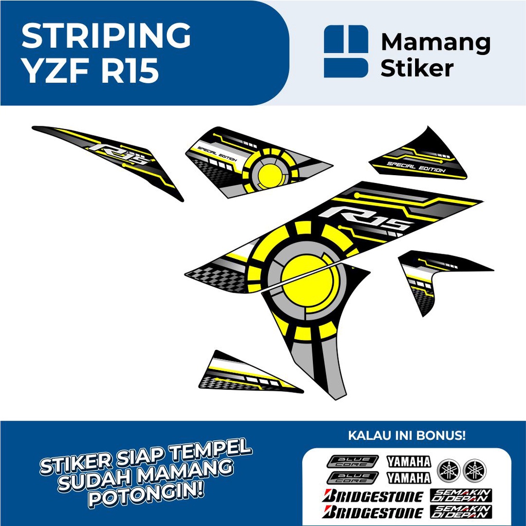 Jual STRIPING YAHAMA R15 V2 SEMIFULLBODY GRAFIS (4) SIMPEL/STICKER ...
